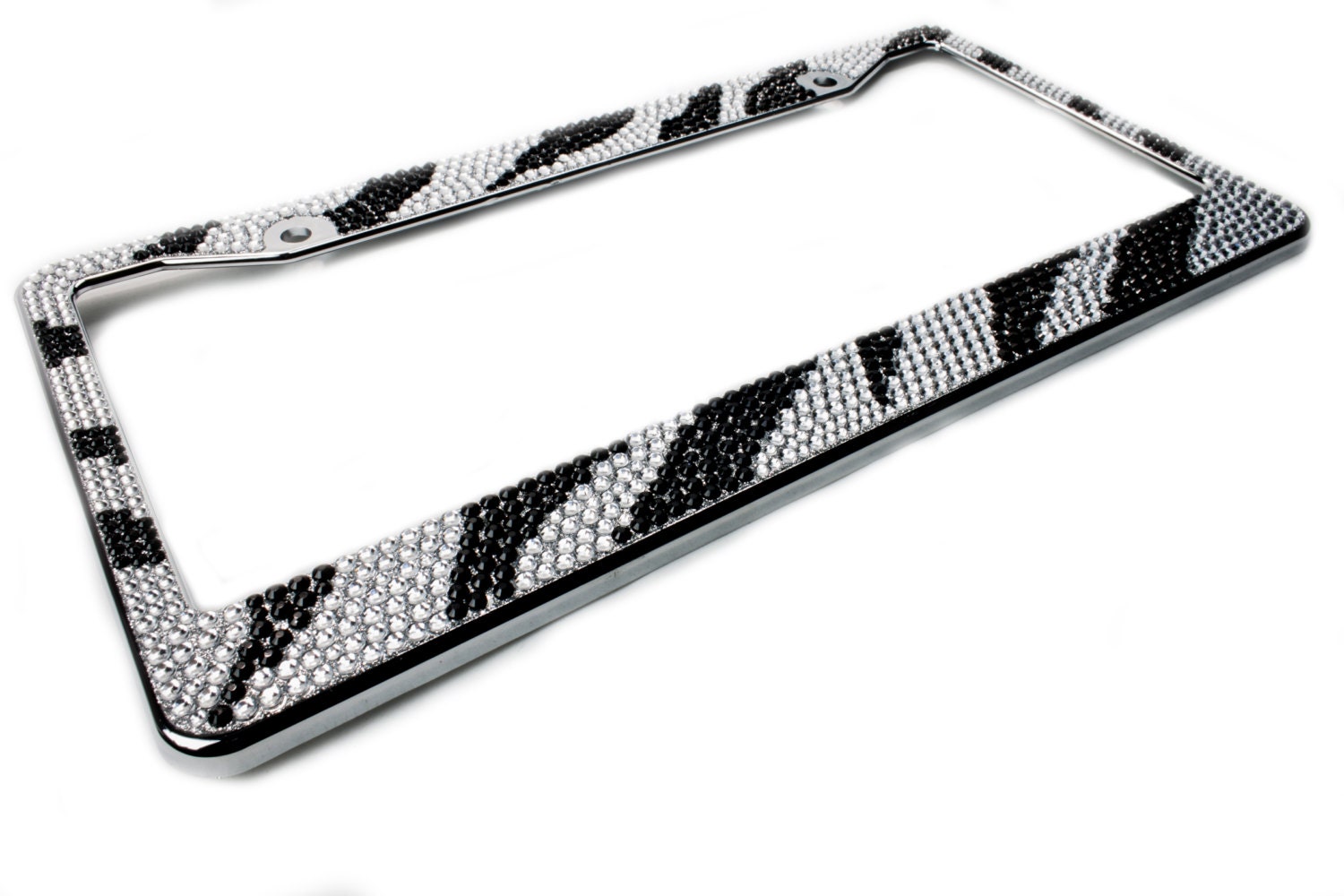 Zebra Crystal Rhinestone License Plate Metal Frame - Etsy
