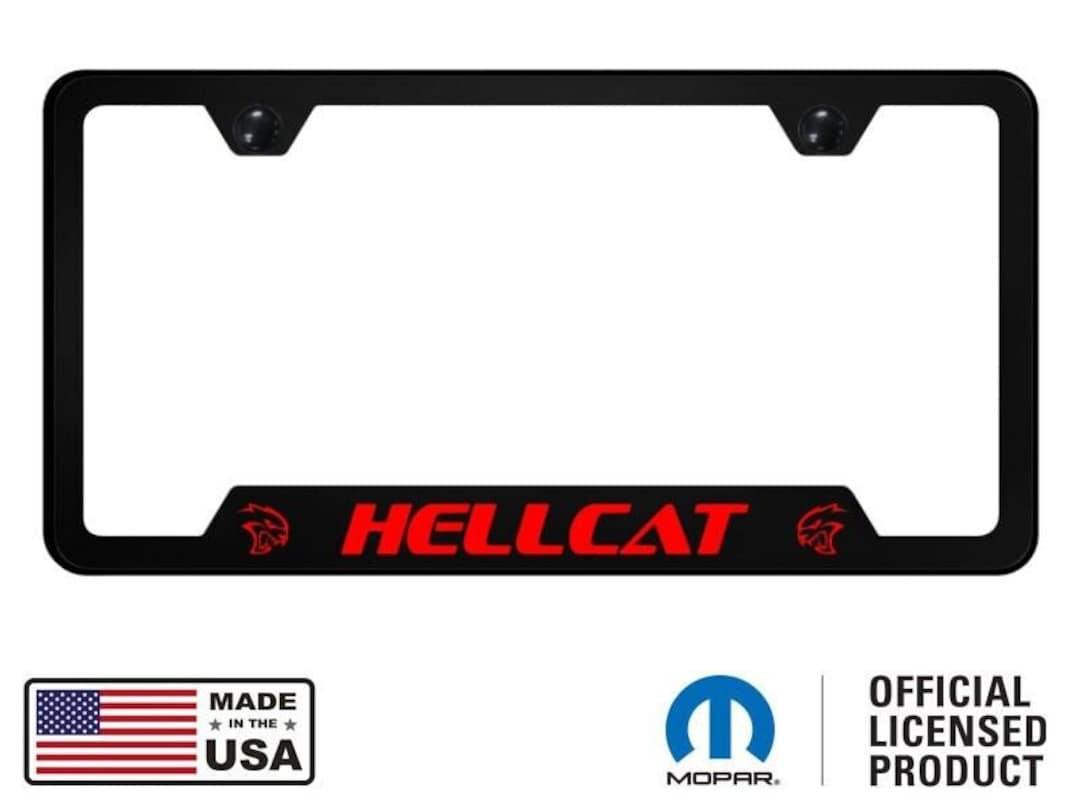 Mopar Hellcat Polycarbonate Notched License Plate Frame - Red - Etsy