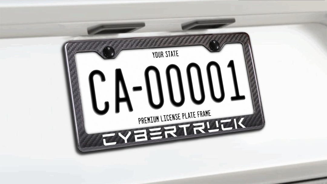 Tesla Cybertruck Carbon Fiber License Plate Frame 100% Carbon - Etsy