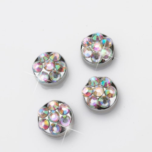 CLEAR FLOWER Rhinestone Screw Caps Covers for Crystal Bling - Etsy
