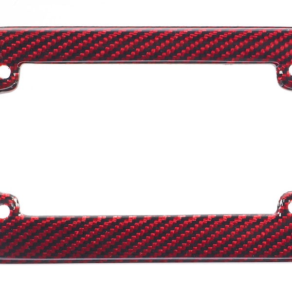 Red Carbon Fiber License Plate Frame - Etsy