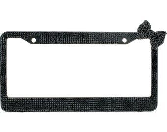 7 Rows of Black Crystal Diamond Rhinestone Bling License Plate - Etsy