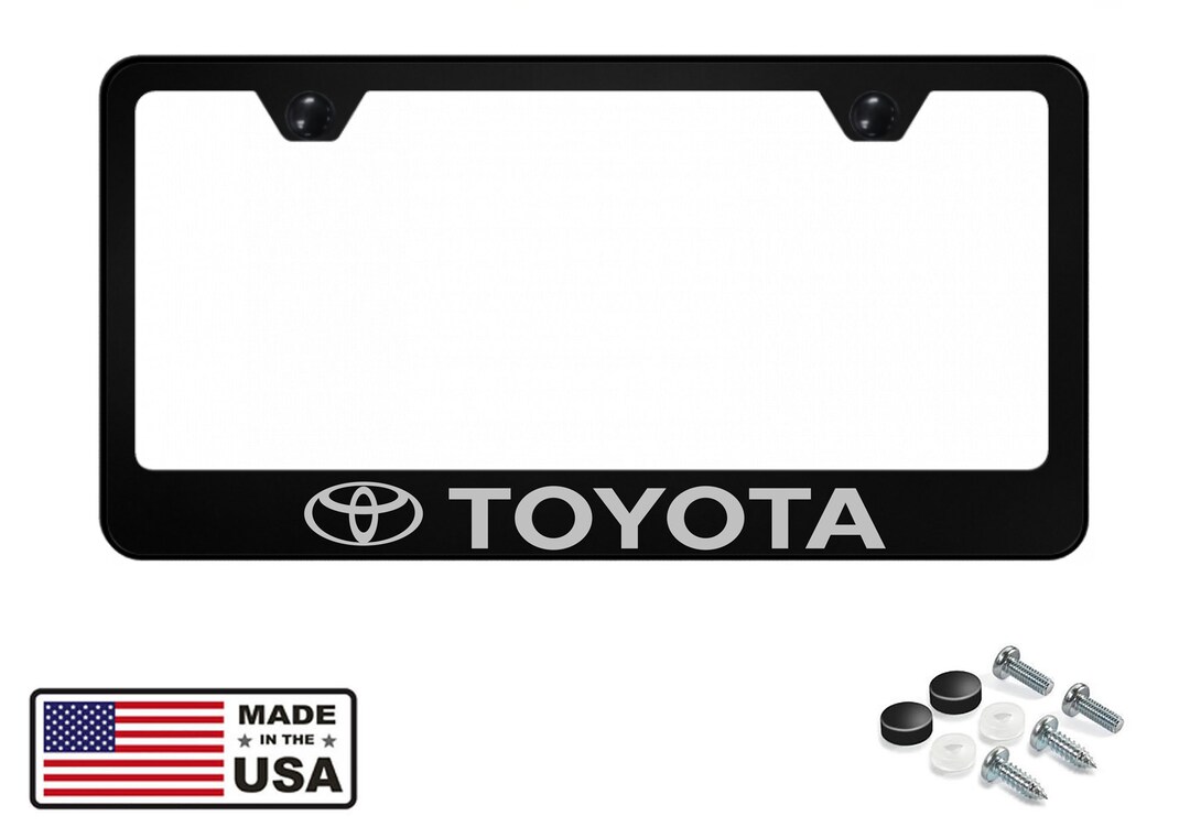 TOYOTA Laser Engraved Black Stainless Steel License Plate Frame - Etsy