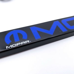 Mopar Emblem Universal Black Unbreakable Polycarbonate License Plate ...