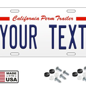 California Perm Trailer Personalized License Plate Custom Add Text - Etsy