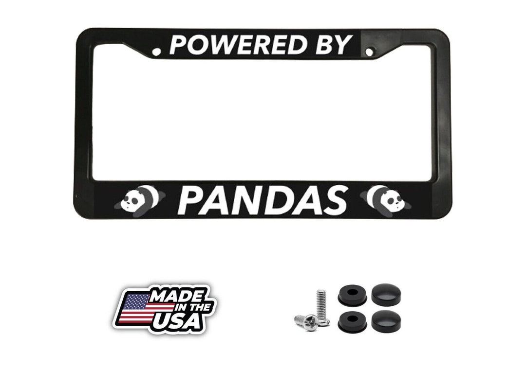 Powered by Pandas Panda Jdm Japan Tuner Drift Fun Black License Plate ...
