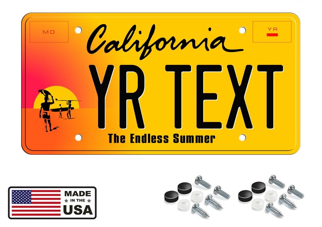 Custom California the Endless Summer Flat Aluminum Novelty License ...