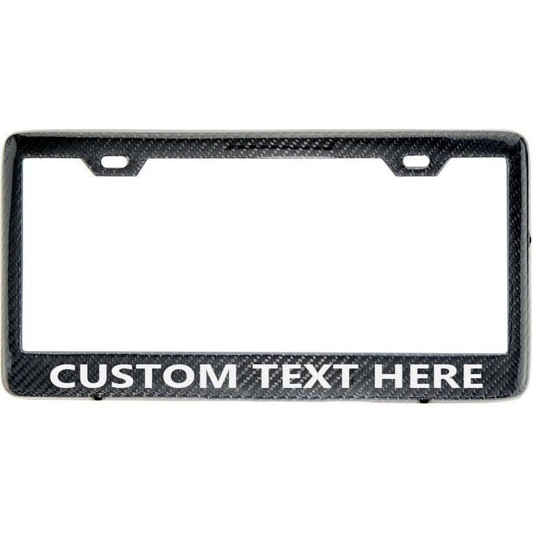 Custom Printed 100% Real Carbon Fiber License Plate Frame With Your ...
