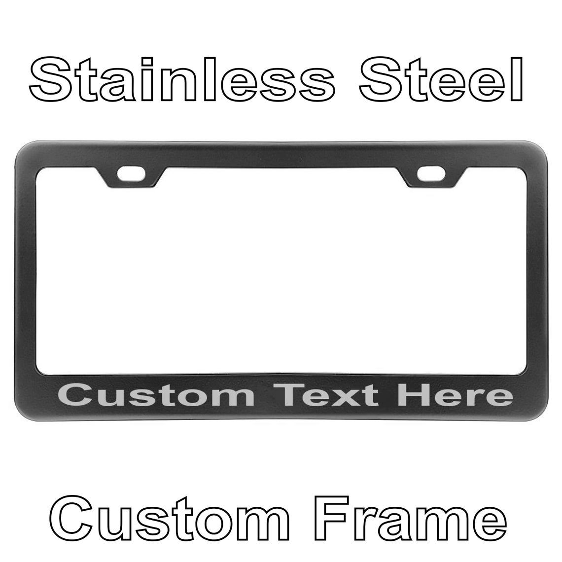 Custom License Plate Frame Laser Engraved Stainless Steel - Etsy