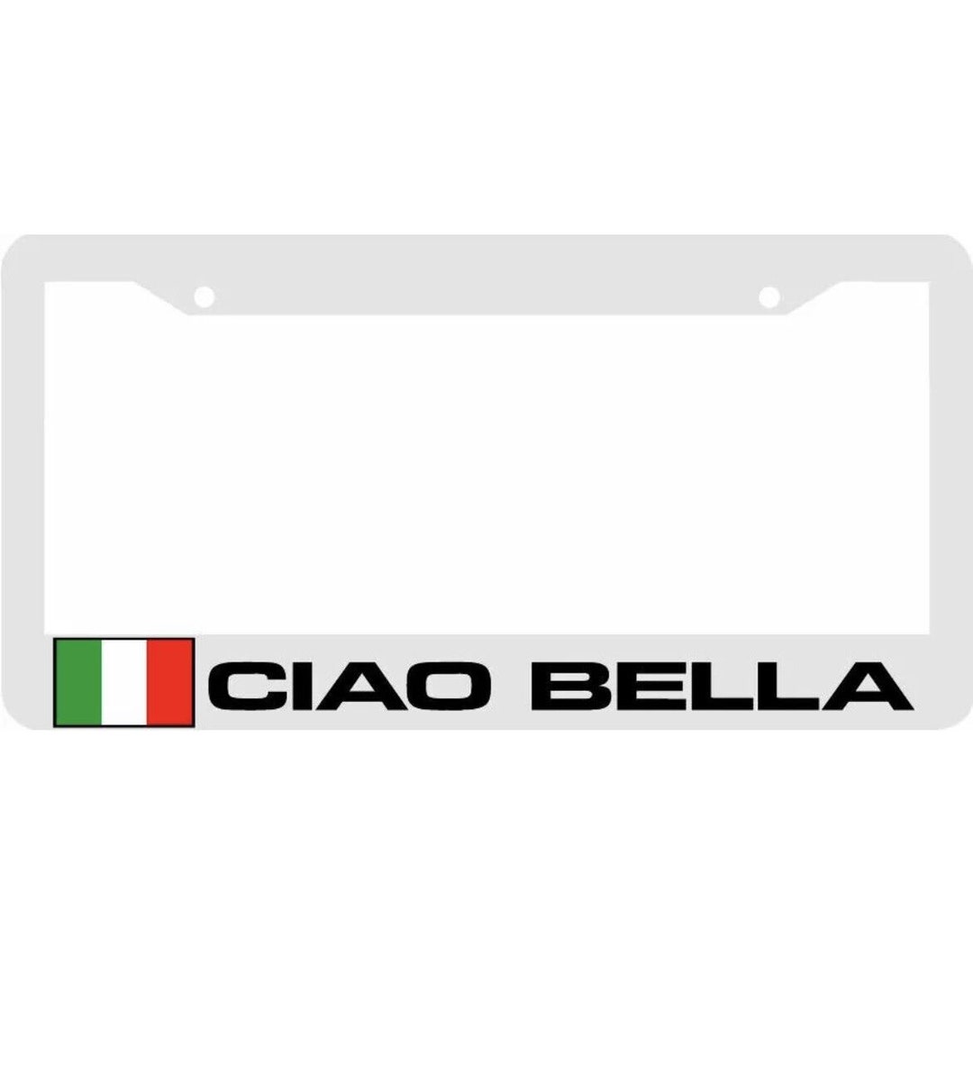 White Ciao Bella Italy Italian Flag License Plate Frame - Etsy
