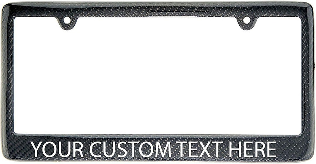 Custom Real Carbon Fiber License Plate Frame With Your Text or Logo - Etsy