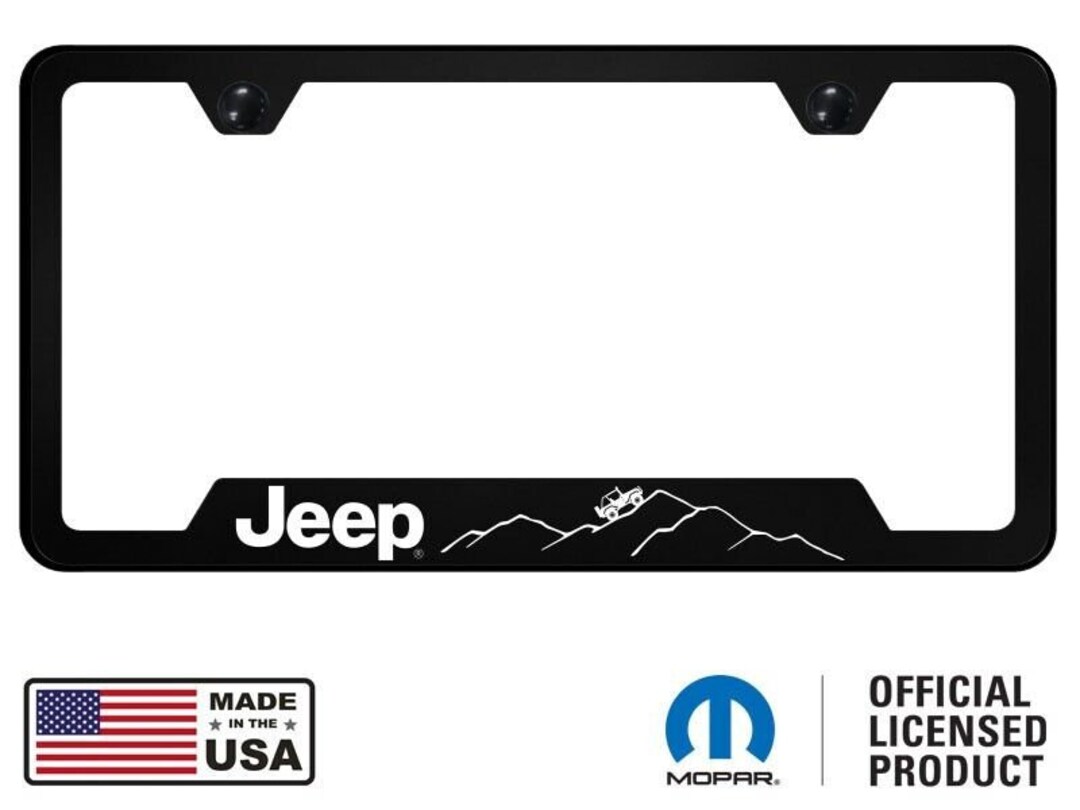 Jeep off Road Mountain Universal Black Unbreakable License Plate Frame ...
