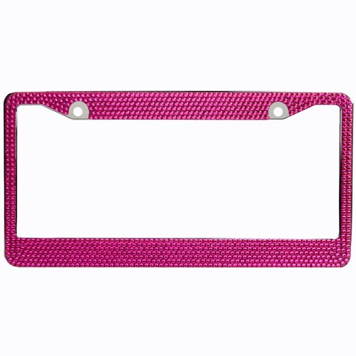 Hot Pink Crystal Rhinestone License Plate Frame With Crystal | Etsy