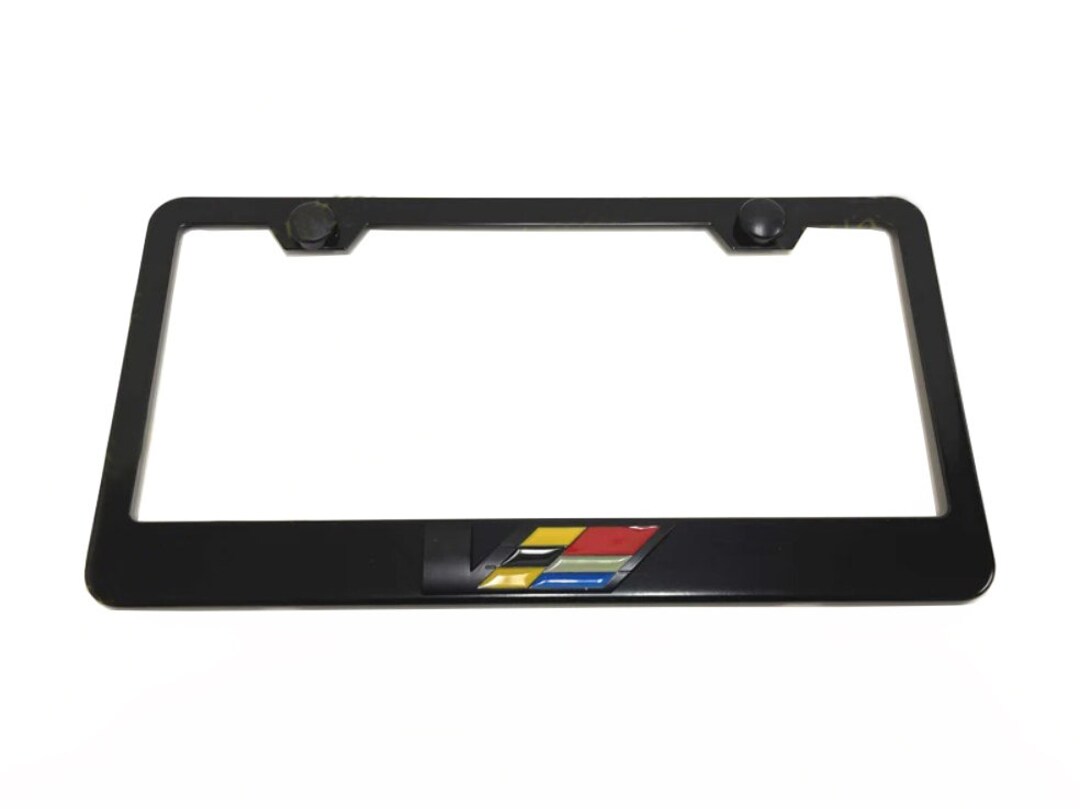 Black Powder Coated Metal License Plate Frame With 3D V-series Emblem ...