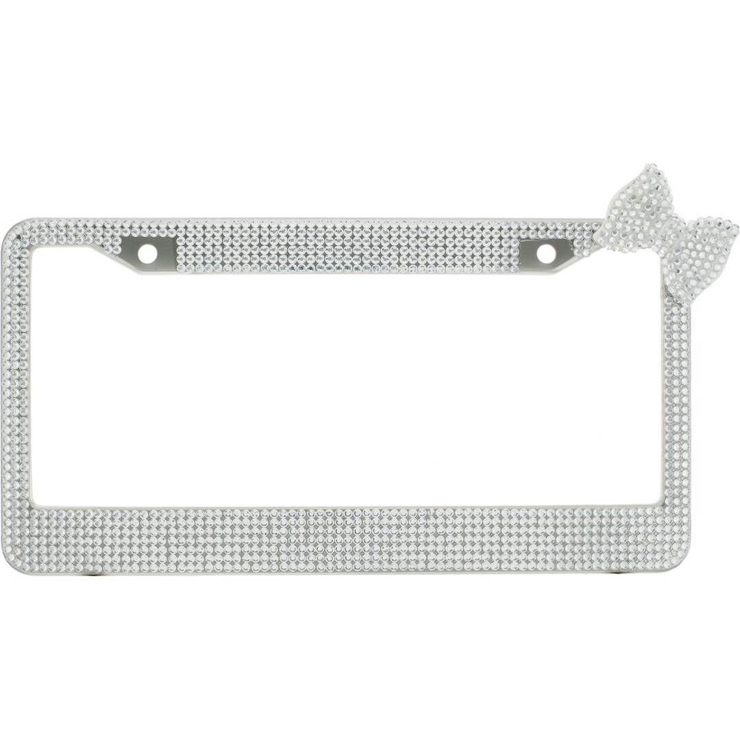 7 Rows of Crystal Diamond Rhinestone Bling License Plate Frame With ...