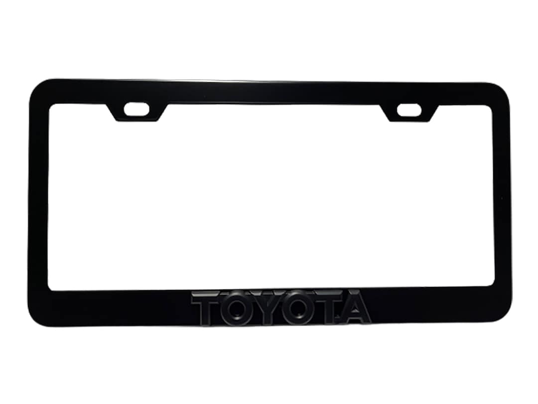 3D (black) Toyota Emblem Badge Black Powder Coated Metal Steel License ...