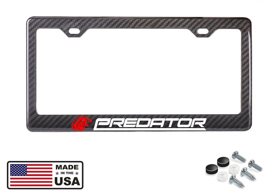 Reflective Red Gt500 Predator Mustang Carbon Fiber License Plate Frame ...