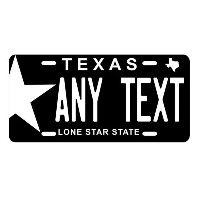 Black Tx Licence Plate - Etsy