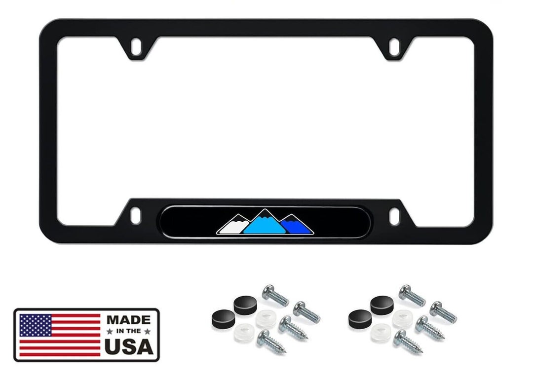 Toyota Retro Mountain Trd Tri Color Stainless Steel License Plate Frame ...