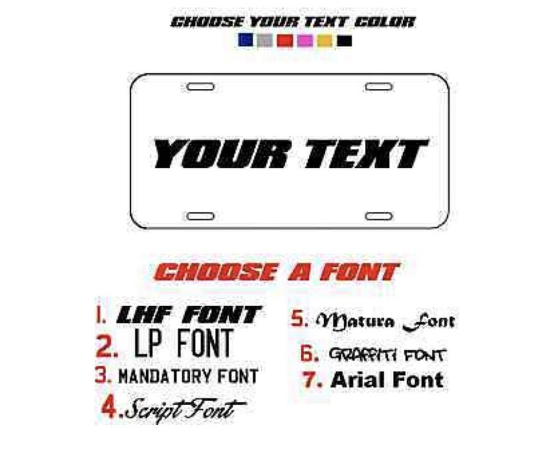 Personalized Custom White Aluminum License Plate Car Tag (your Name ...