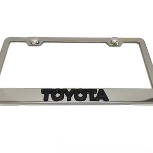 3D (black) Toyota Emblem Badge Stainless Steel Chrome Metal License ...