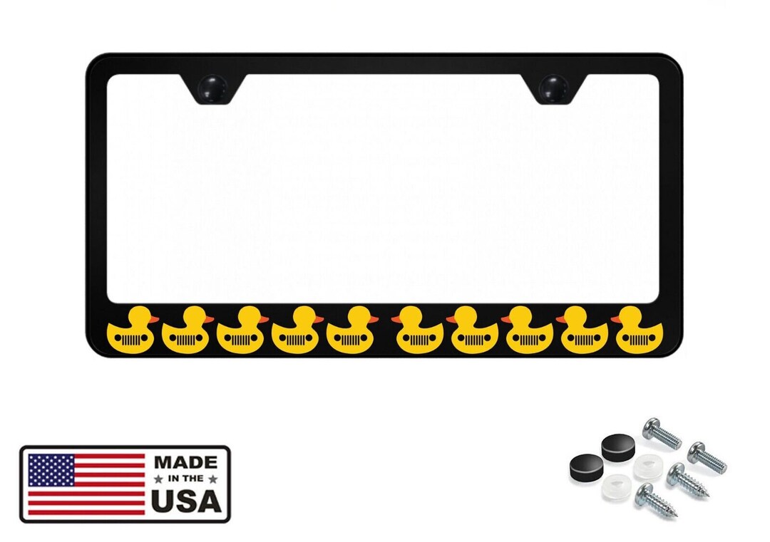 Duck Jeep Grill Black Stainless License Plate Frame - Etsy