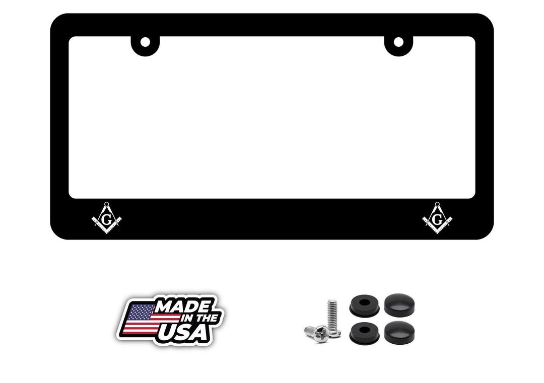 Freemason Mason Masonic Blue Bronze Art Car Truck License Plate Frame ...