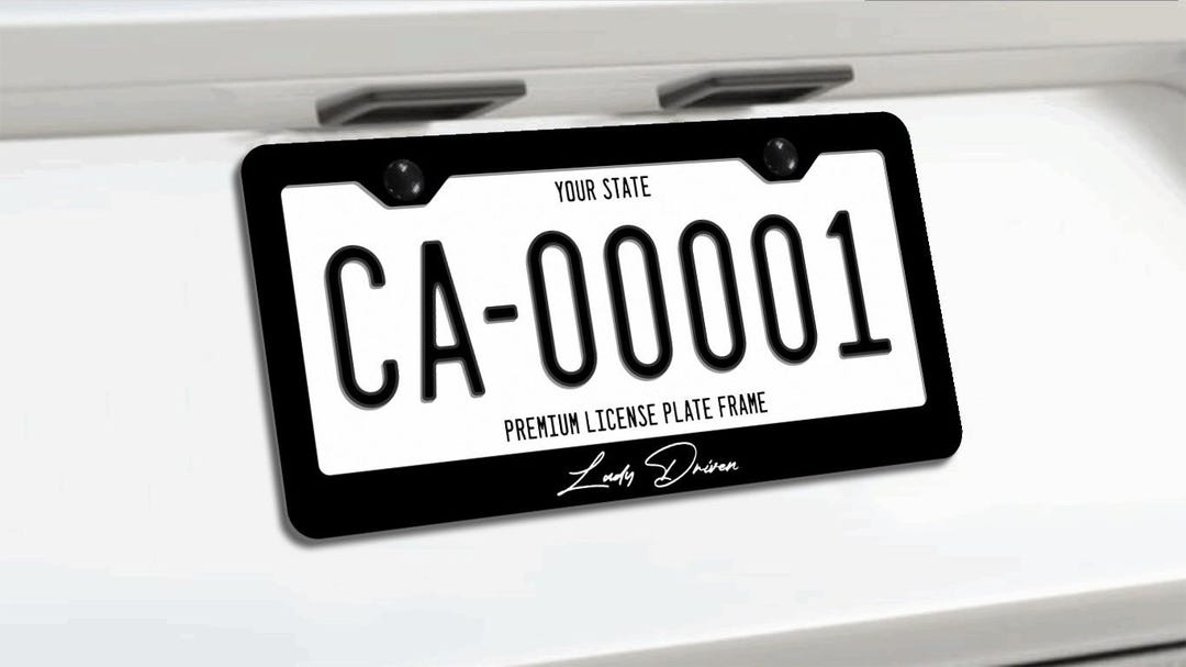 Lady Driven Woman Driver License Plate Frame | Girl Driver | Fast Cars ...