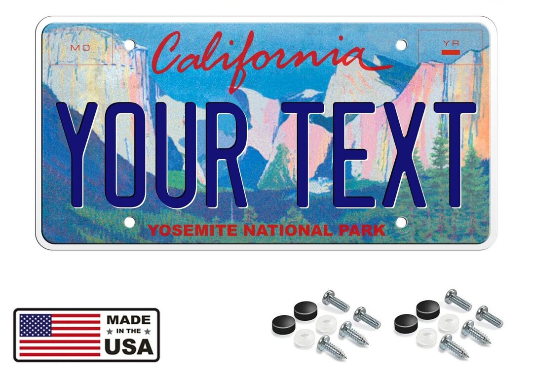 Custom California Yosemite National Park Flat Aluminum Novelty License ...