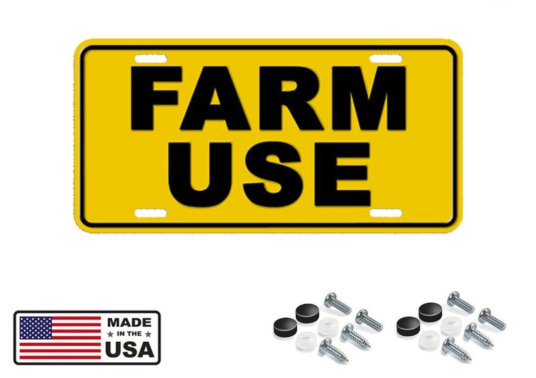 Farm Use Vehicle License Plate Tag Metal Car Automobile Truck Farm ...