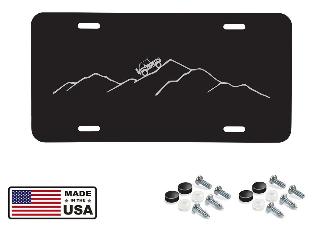 Laser Engraved Mountain Black Aluminum License Plate for Jeep - Etsy