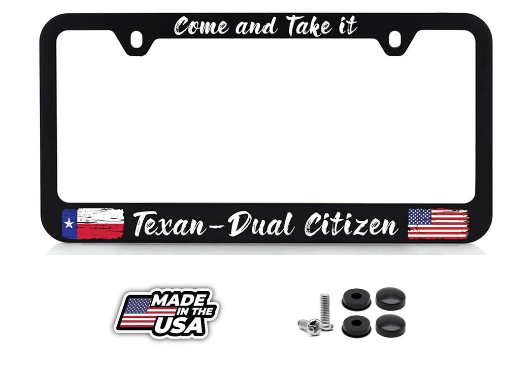 Texas Black Stainless Steel Metal License Plate Frame - Come and Take ...