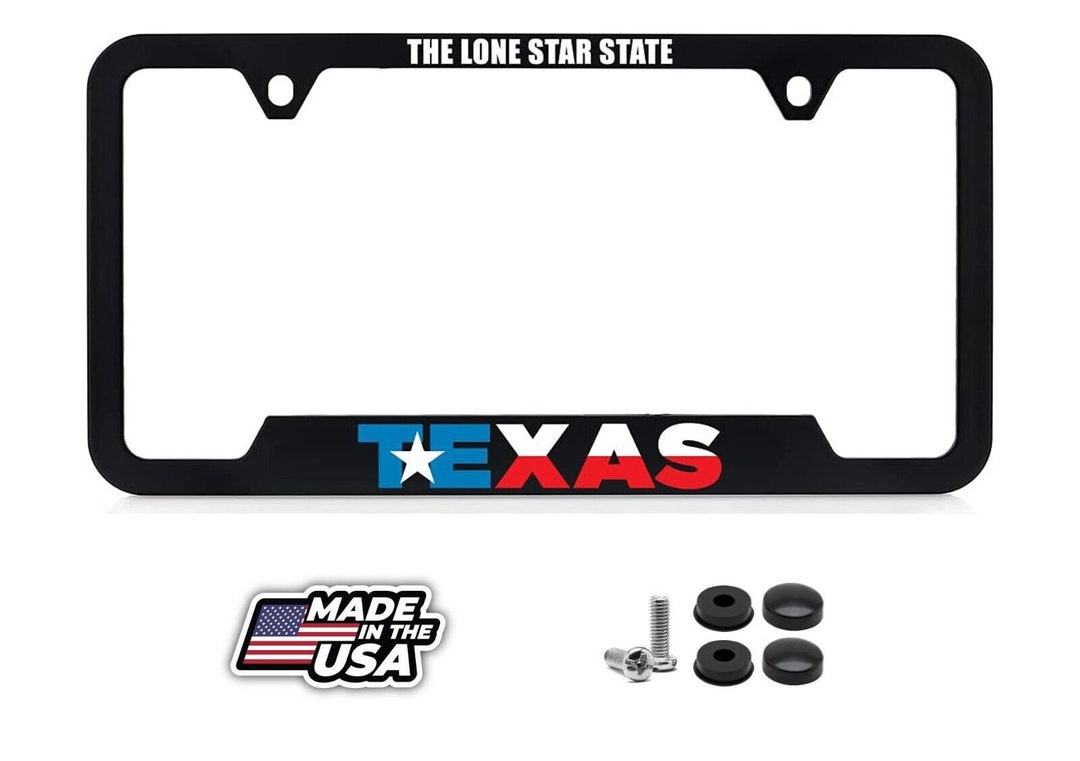 Texas Universal Black Stainless Steel License Plate Frame - the Lone ...