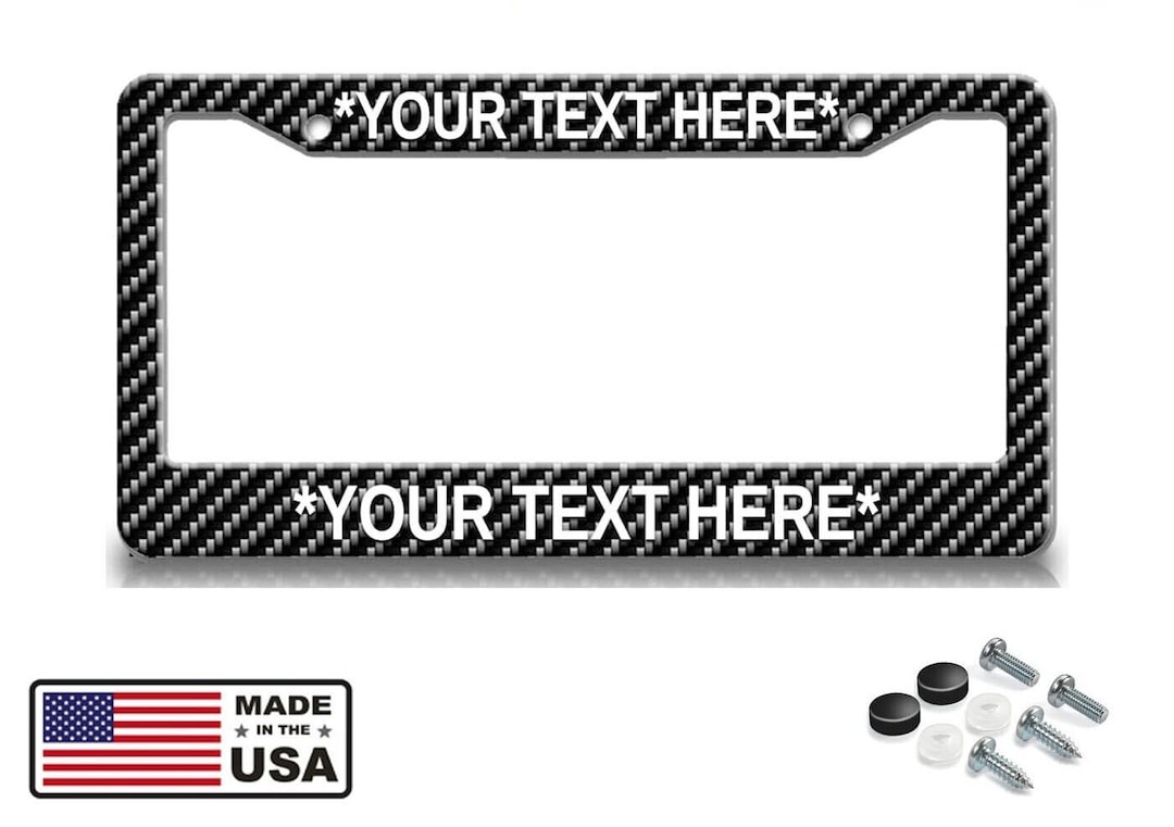 Personalized Custom Carbon Fiber Look License Plate Frame 2 Holes - Etsy