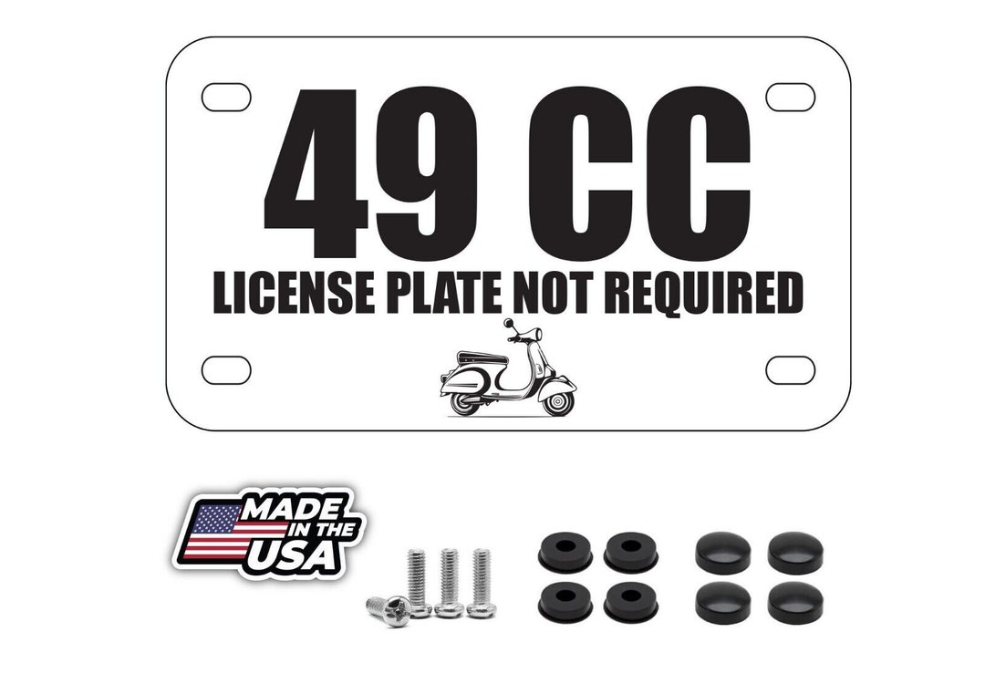 Scooter Tag No License Plate Required 49cc 49 Cc Metal 7x4 Tag - Etsy