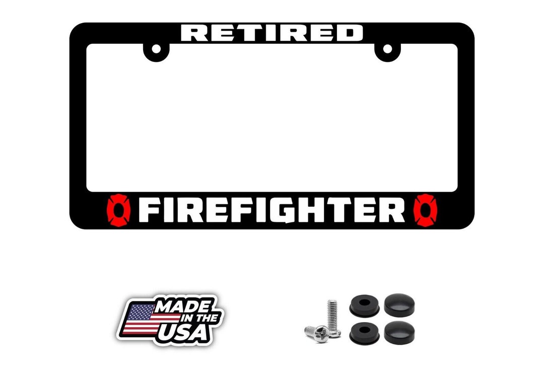 Firefighter Retired License Plate Frame Tag - Etsy