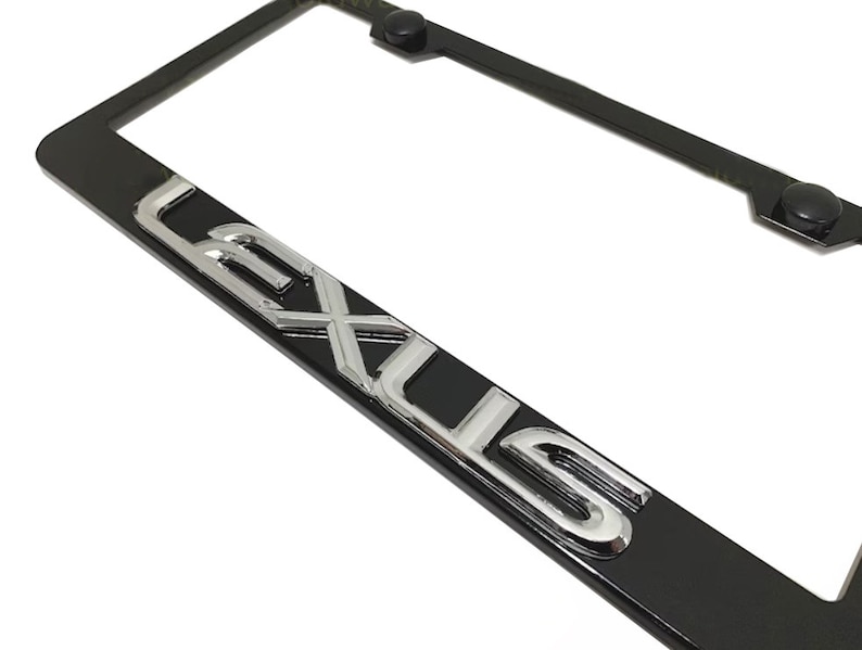 3D LEXUS Emblem Black Powder Coated Metal Steel License Plate Frame ...