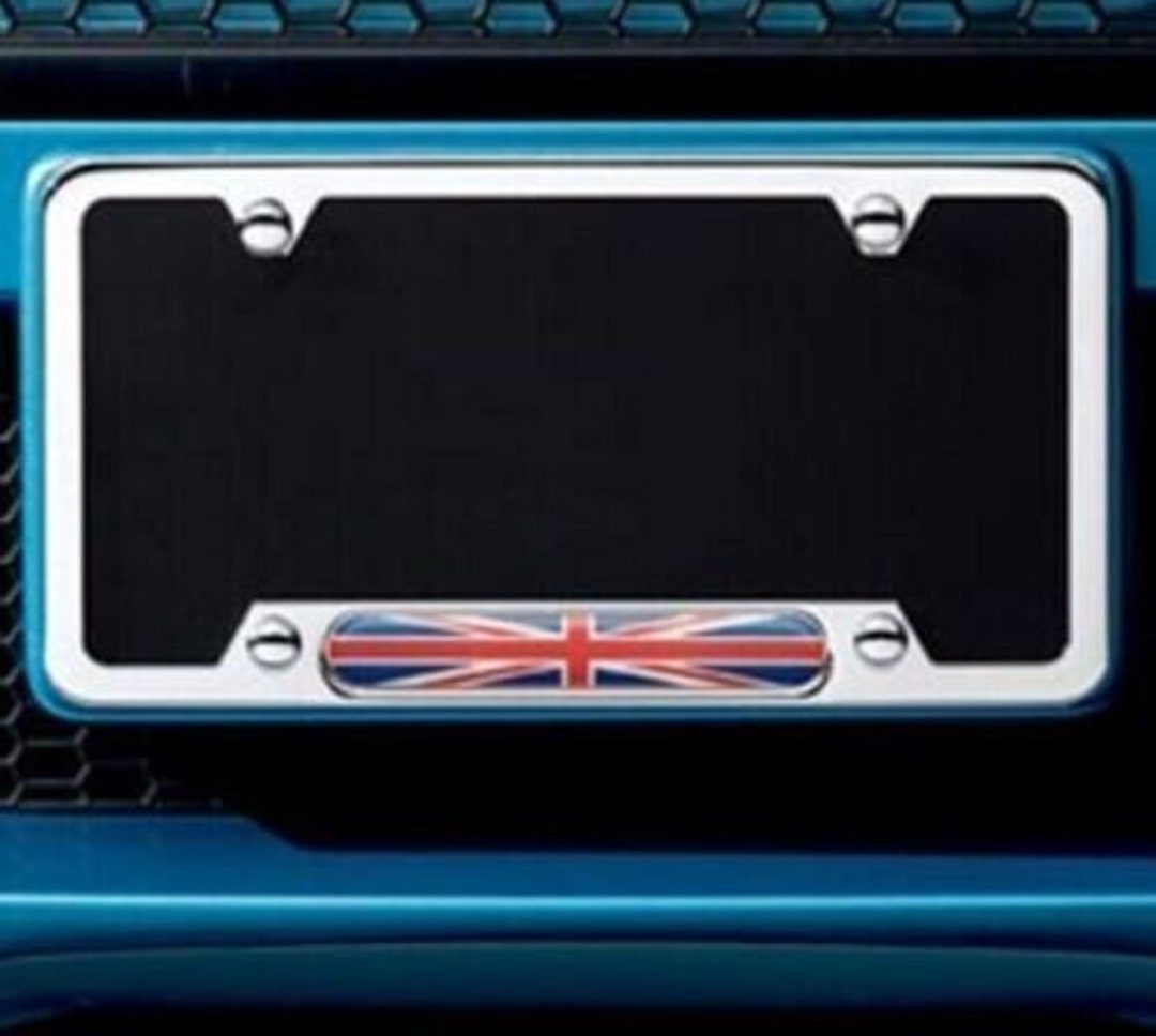Mini Cooper License Plate Frame Union Jack Polished Chrome 82120306810 ...