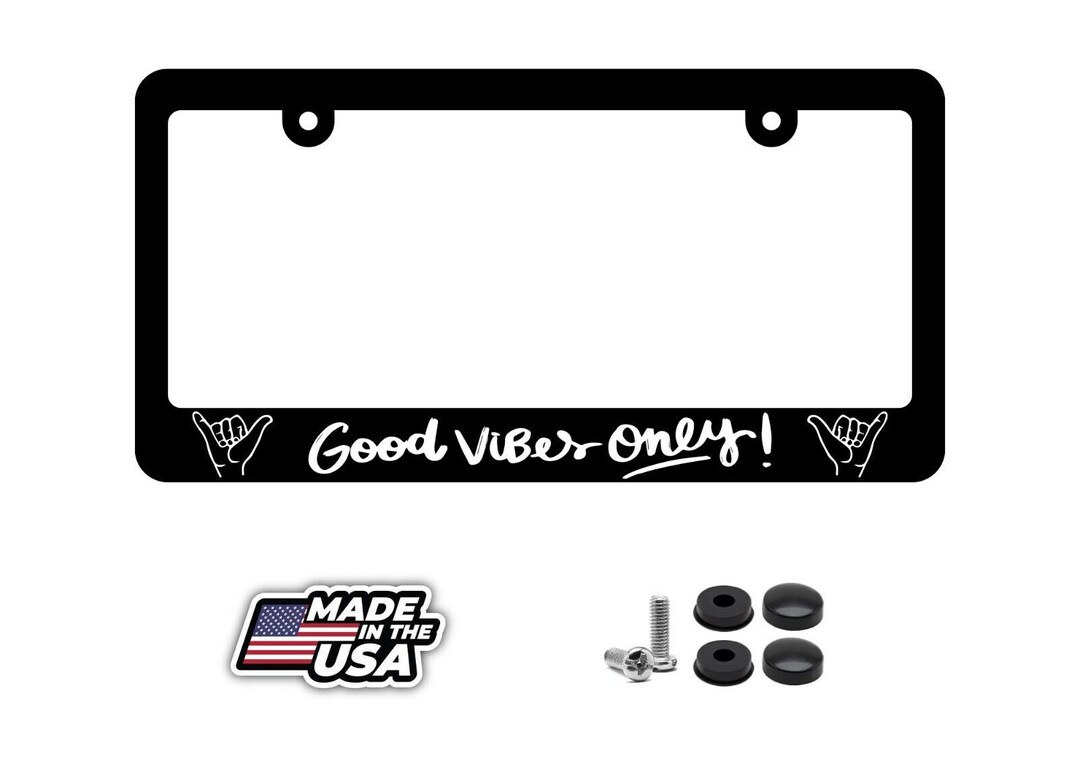 Good Vibes Only Shaka Hang Loose Hippie Beach License Plate Frame - Etsy