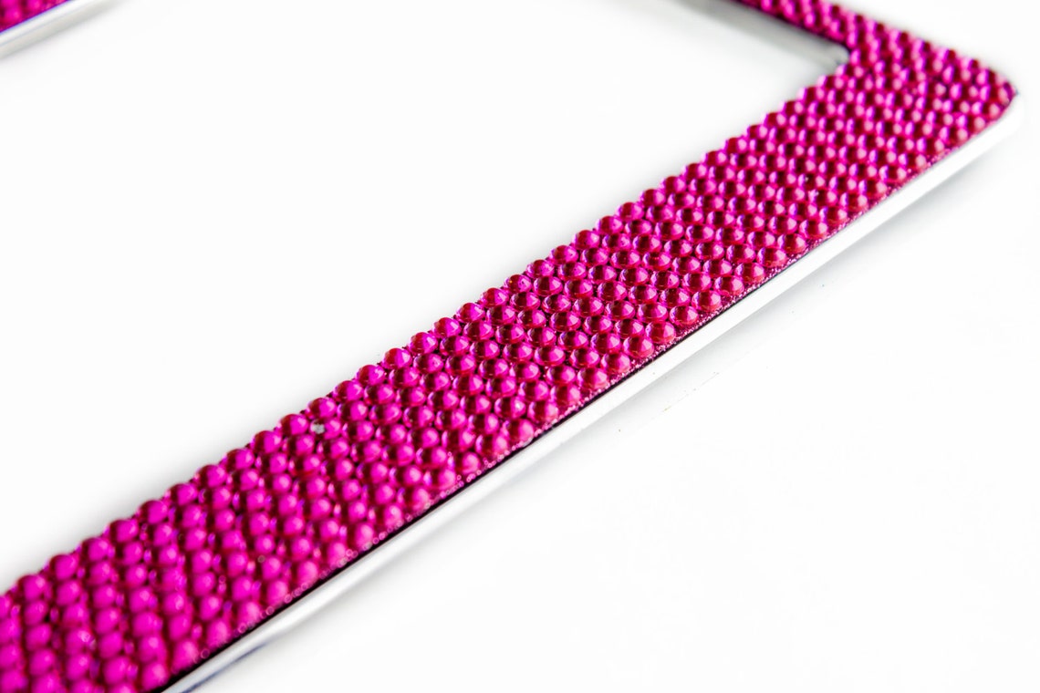 Hot Pink Crystal Rhinestone License Plate Frame With Crystal - Etsy