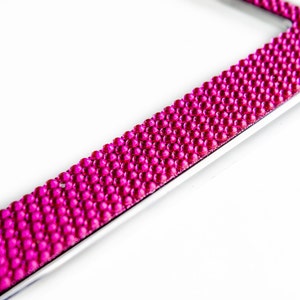 Hot Pink Crystal Rhinestone License Plate Frame With Crystal Screw Caps ...