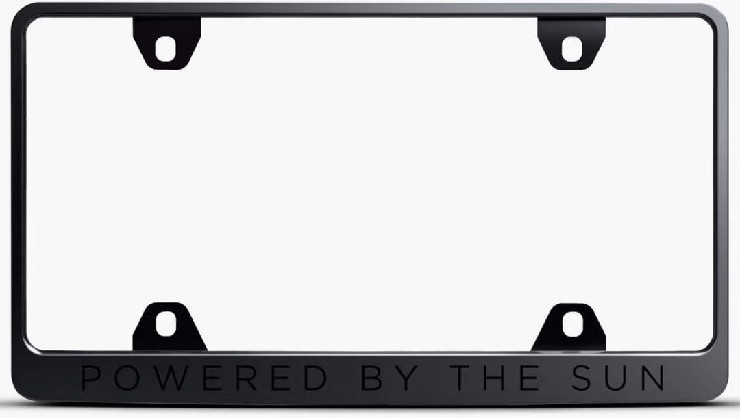 Powered by the Sun Tesla Black License Plate Frame Exact Same as OEM ...