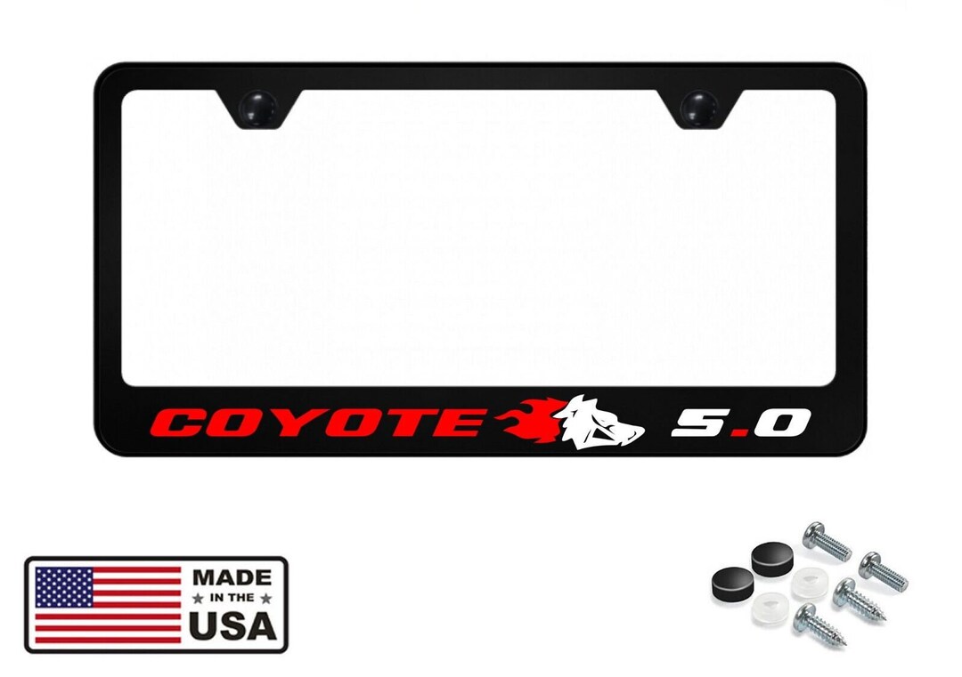 Mustang Coyote Badge Stainless Steel License Plate Frame for Ford 5.0 ...