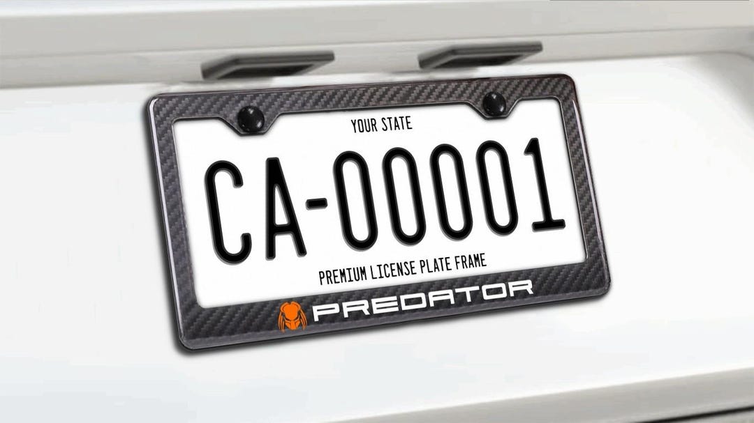 Predator Carbon Fiber License Plate Frame Cover Premium Carbon Fiber - Etsy