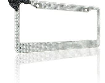 7 Rows of Black Crystal Diamond Rhinestone Bling License Plate | Etsy