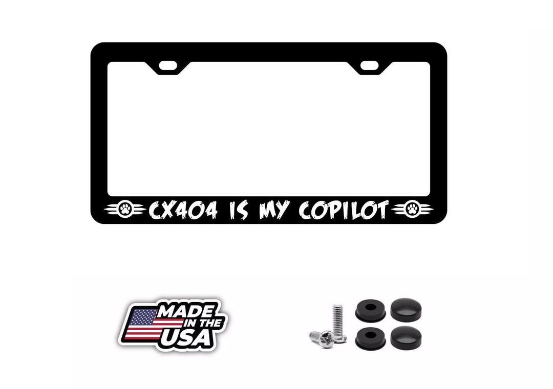Fallout Fan Gift: CX404 is My Copilot - Black Metal License Plate Frame ...