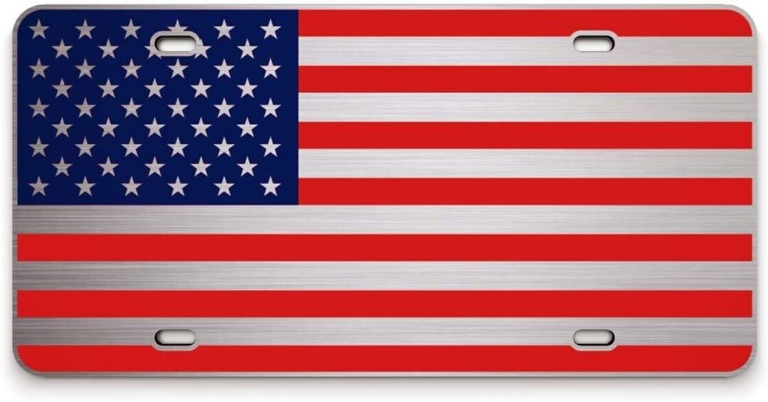 American Flag License Plate | Hd 1/8" Thick | Made in Usa American Flag ...