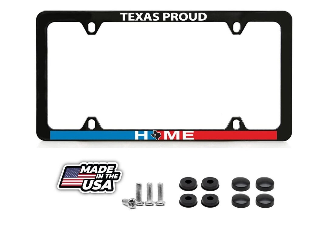 Texas Home Slim Black Stainless Steel Metal License Plate Frame - Texas ...