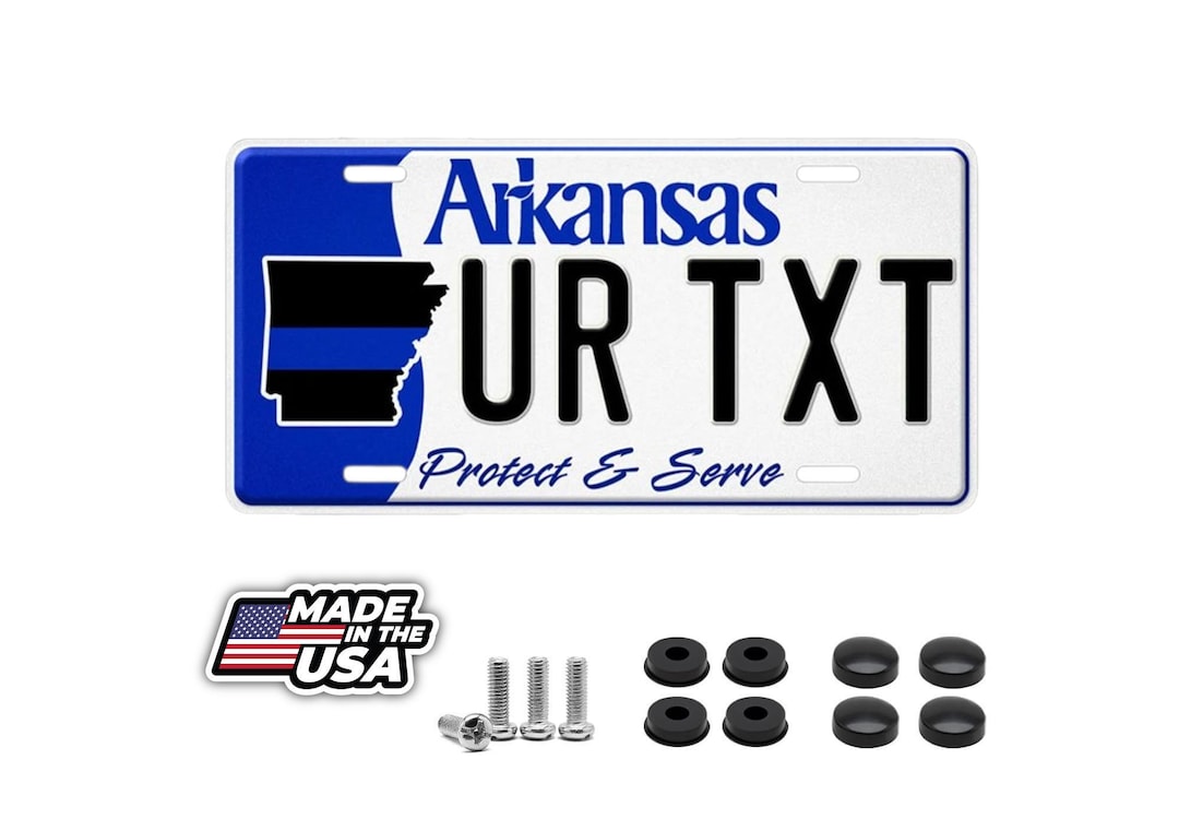 Arkansas Protect and Serve Personalized Custom License Plate Your Name ...