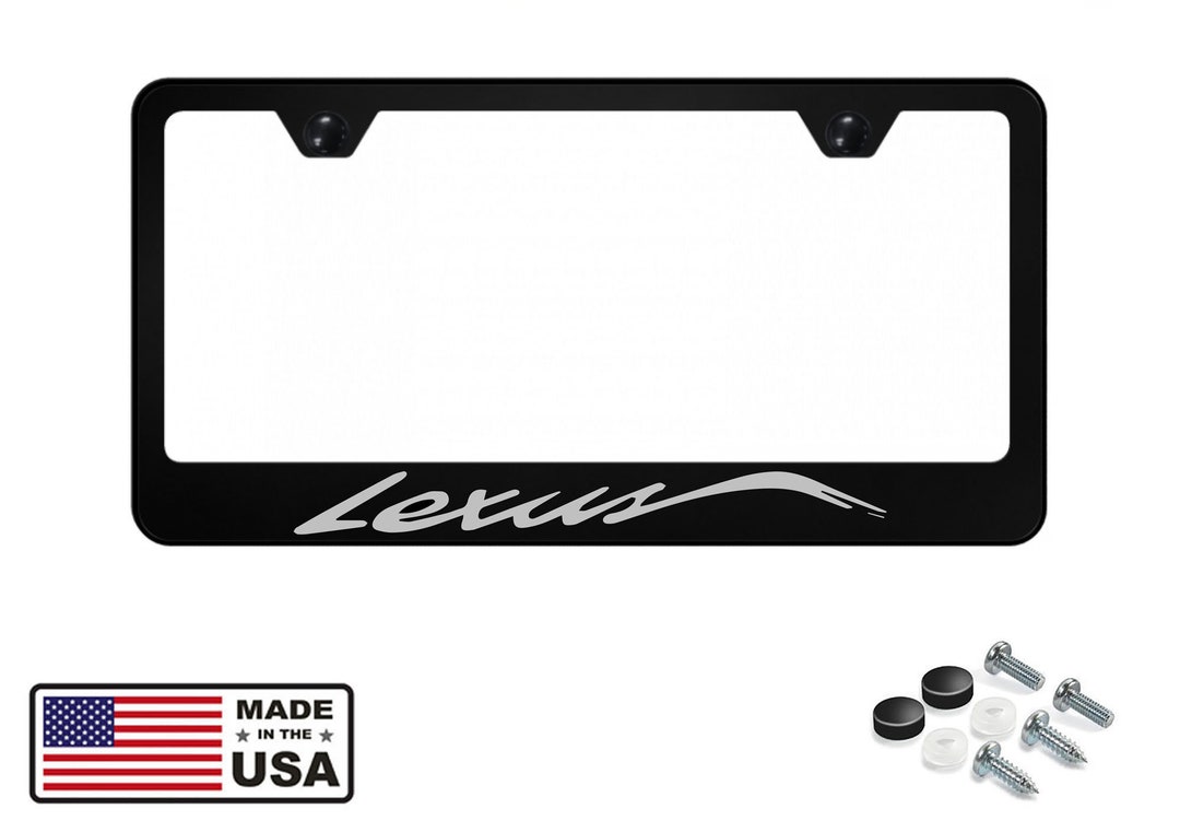 Lexus Script Laser Engraved Black Stainless Steel License Plate Frame ...
